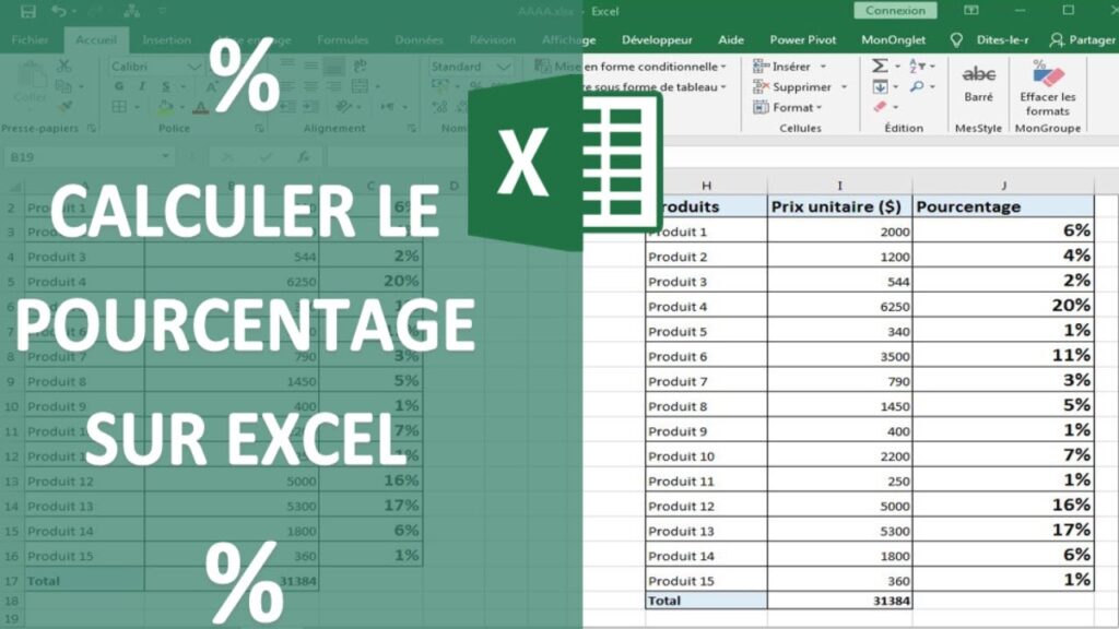 Comment faire des pourcentages sur excel - On Fait Comment